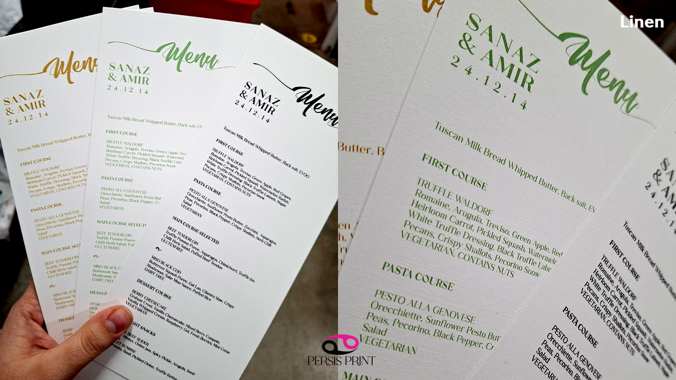 Uncoated vs Pearl vs Linen: Which Cardstock is Best for Wedding Menus ...